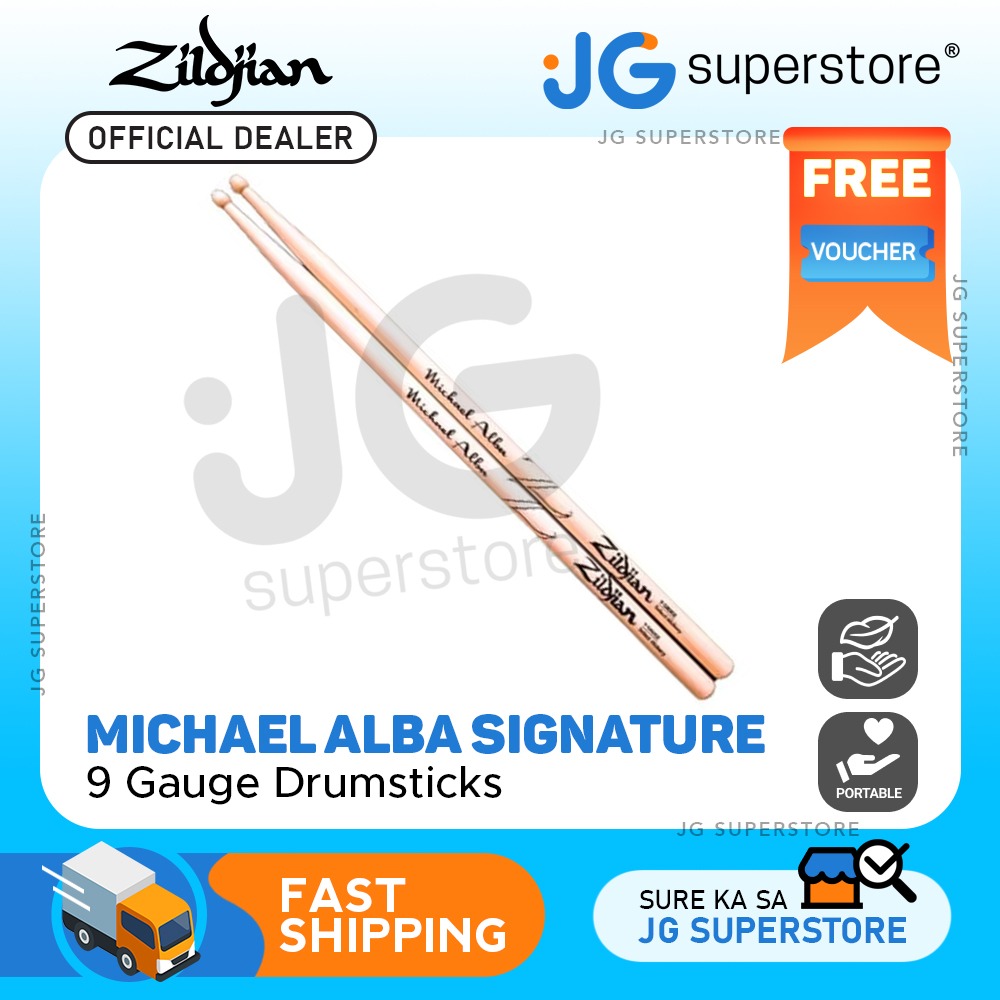 Zildjian Michael Alba Signature Drumsticks Hickory Fusion Tip 9 Gauge ...