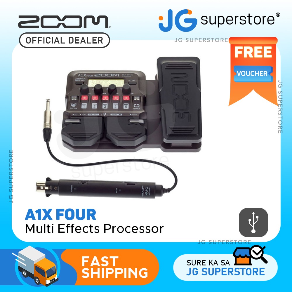 Zoom A1X Four Acoustic Instrument Multi-Effect Processor with ...