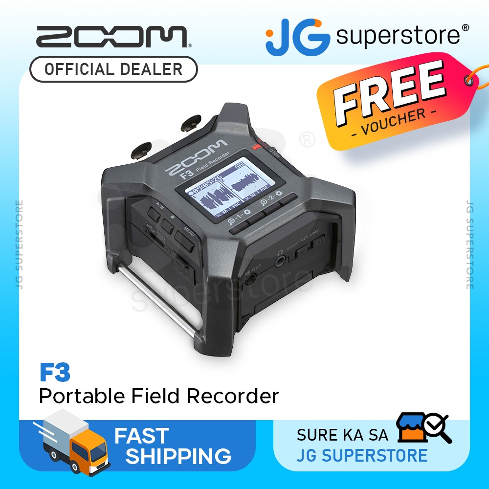 ZOOM F3 Portable Field Recorder with 2 Channel Recorder, 32-bit Float ...
