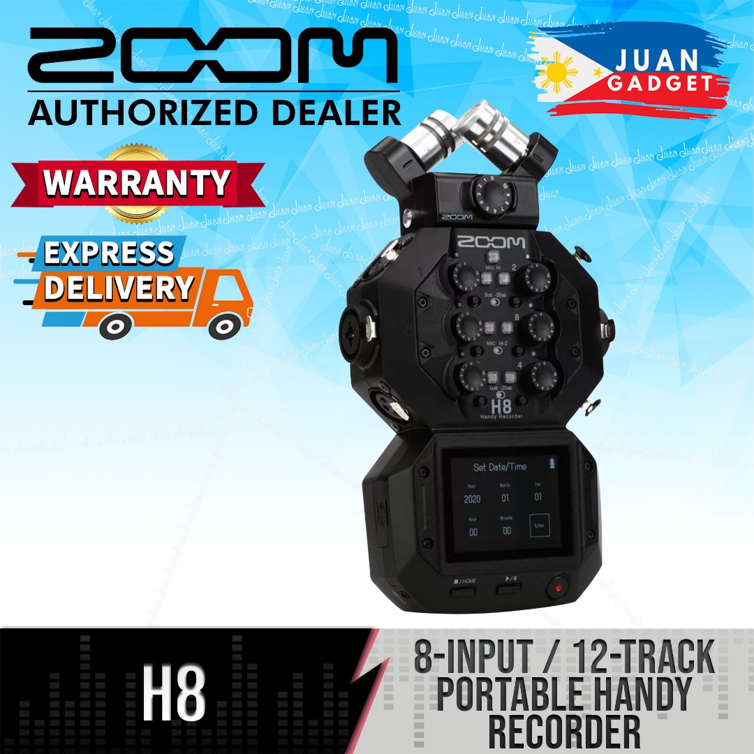 Zoom H8 12-Track Portable Recorder, Stereo Microphones, 6 Inputs ...