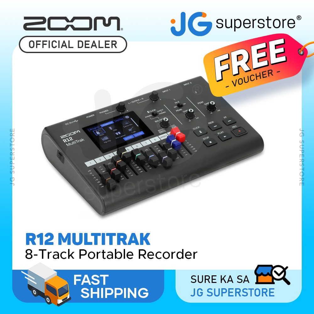 ZOOM R12 MultiTrak Portable Recorder, Control Surface and Synthesizer ...