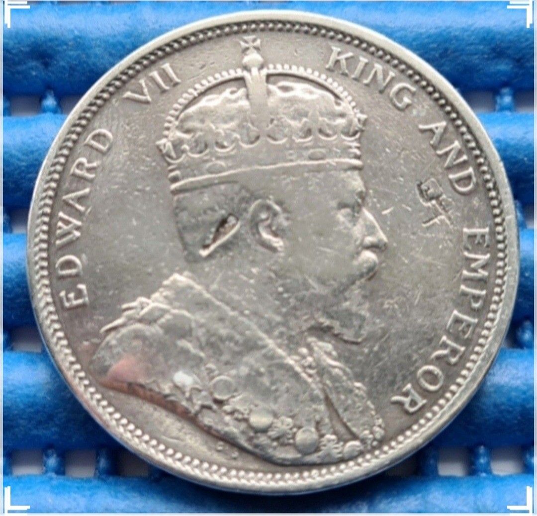 1903 Straits Settlements $1 One Dollar Silver Coin King Edward VII with ...