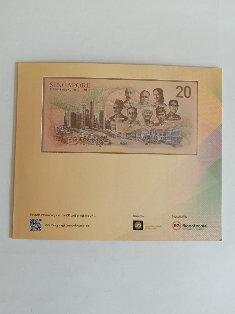 $20 SG Bicentennial Commemorative Note Singapore Twenty Dollars 1819 - 2019, Hobbies & Toys ...
