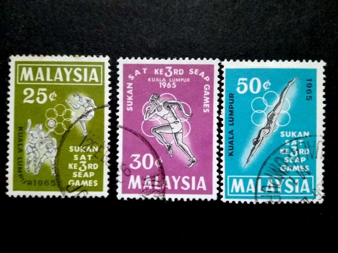 [2427] Malaysia 1965 3rd SEAP Games Kuala Lumpur Complete Set - 3v Used ...