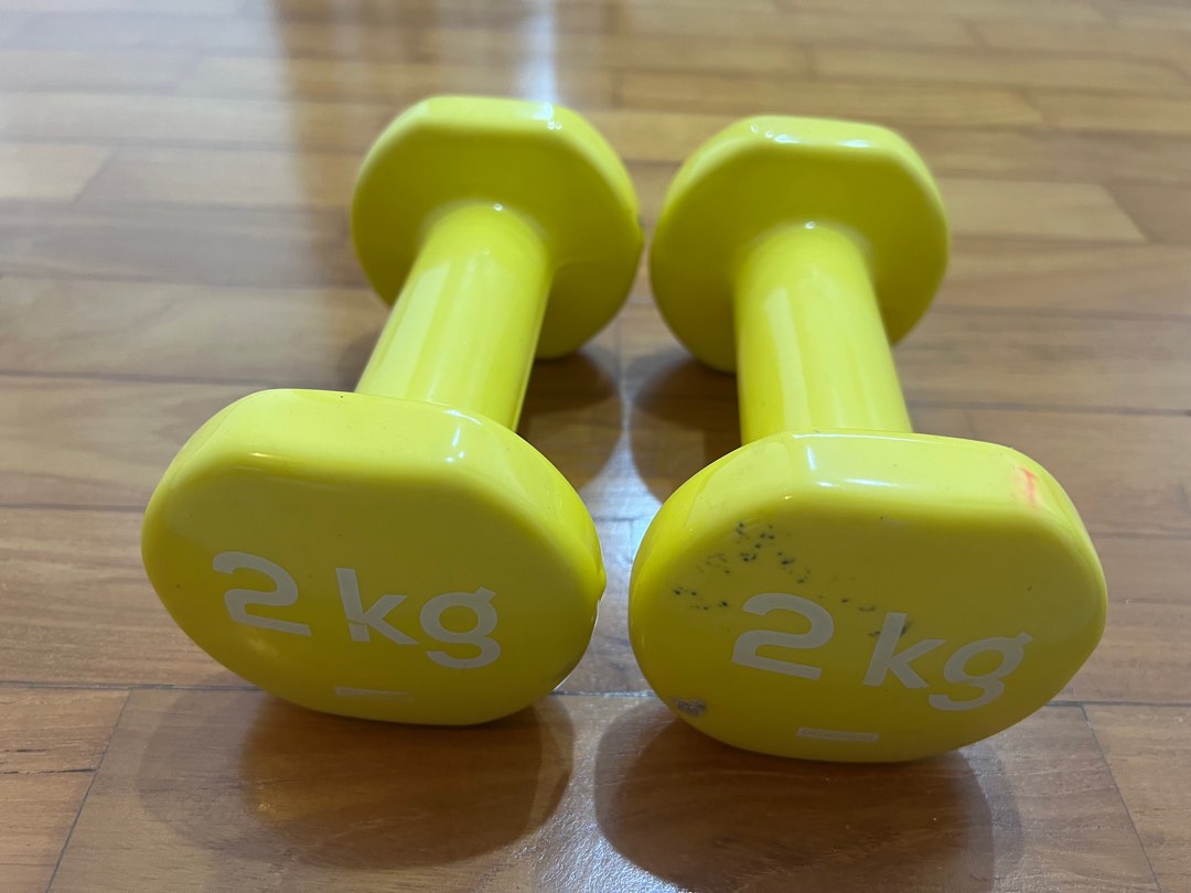 2KG Twin Pack Dumbbells, Sports Equipment, Exercise & Fitness, Weights & Dumbbells on Carousell