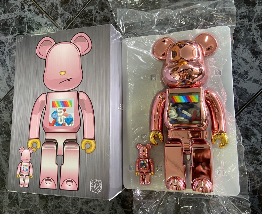 400% + 100% JSB pink chrome first version bearbrick be@rbrick, Hobbies & Toys, Toys & Games on ...