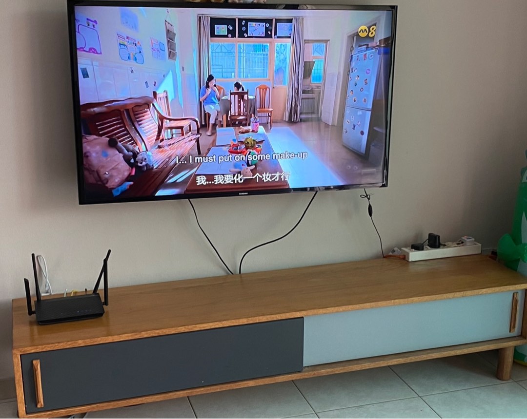 50 inch Samsung smart TV plus wooden TV stand, Furniture & Home Living ...