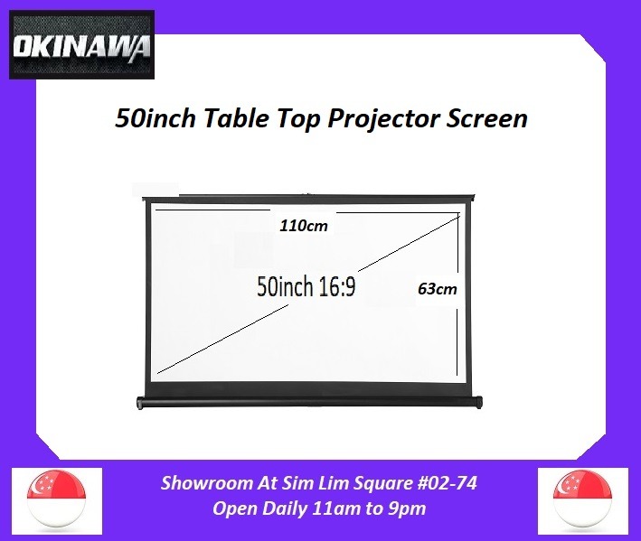 50inch 16:9 Portable Table Top Projector Screen, TV & Home Appliances ...