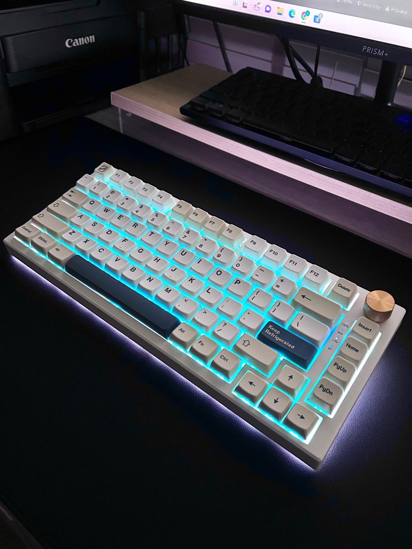 75% custom mechanical keyboard (White Soymilk keycaps), Computers ...