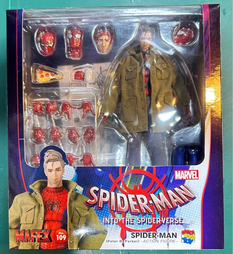 全新 Medicom MAFEX 109 Marvel Spiderman into the spider-verse Peter B ...
