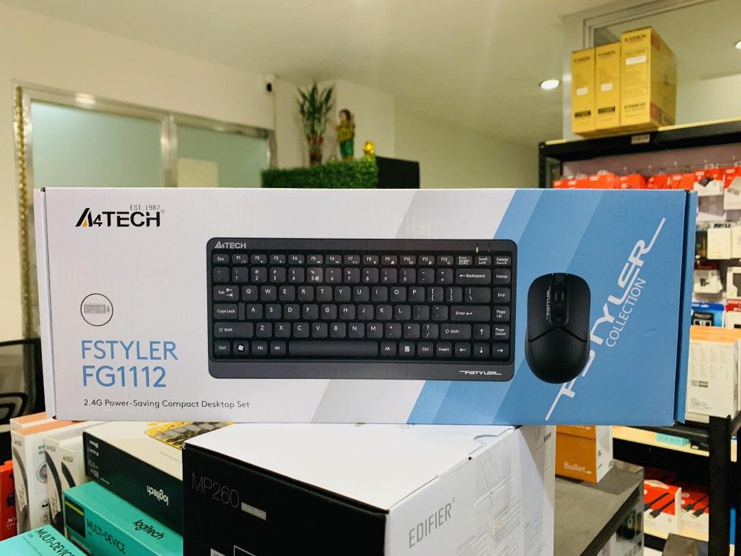 A4Tech Fstyler FG1112 Wireless Compact Keyboard and Mouse Combo Black, Computers & Tech, Parts ...