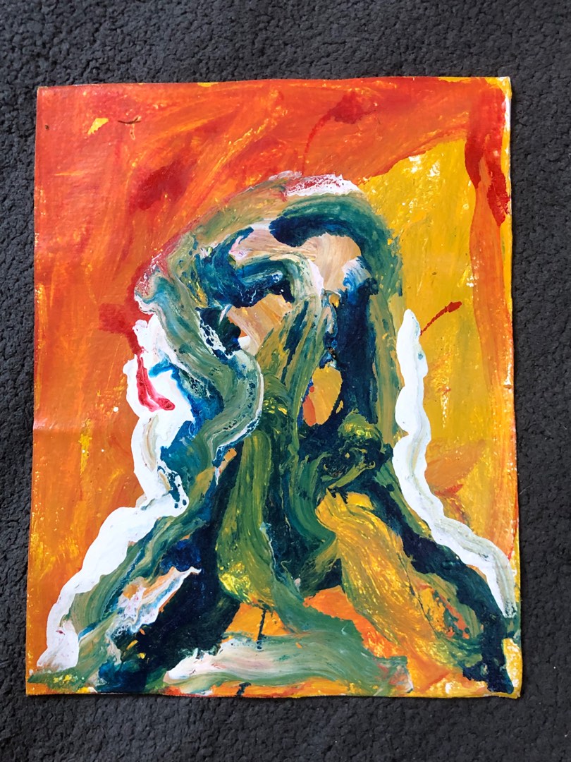 “A man” abstract painting on Carousell