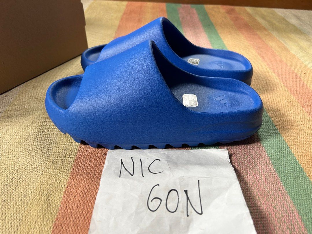 Adidas Yeezy Slide Azure, Men's Fashion, Footwear, Sneakers on Carousell
