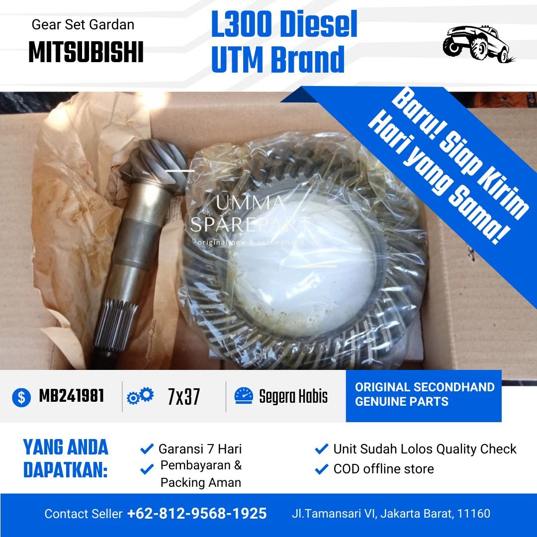 Baru Gear Set Gardan Mitsubishi L300 Diesel gigi 7x37 MB241981 Merk UTM ...