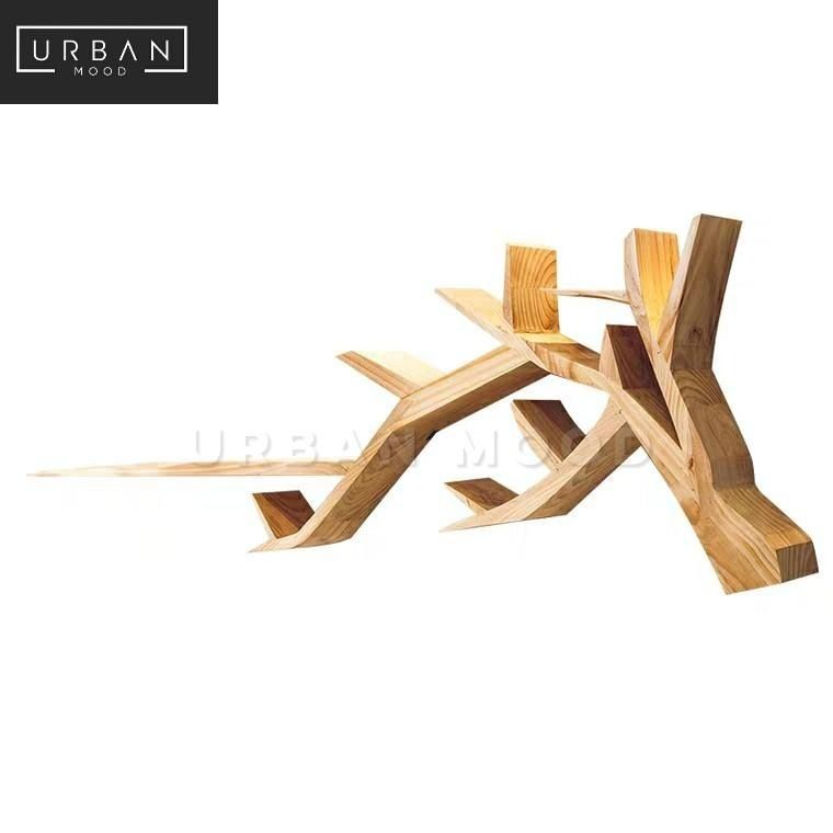 BIRCH Solid Wood Tree Branch Floating Shelf, Furniture & Home Living, Furniture, Shelves ...