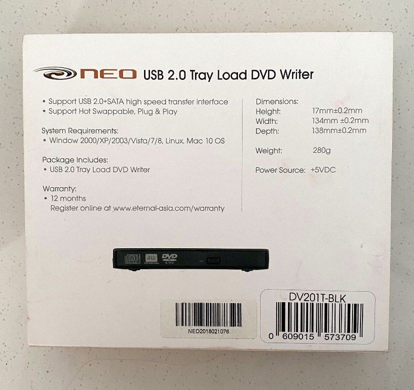 BN Neo USB 2.0 Tray Load DVD Writer, Computers & Tech, Parts ...
