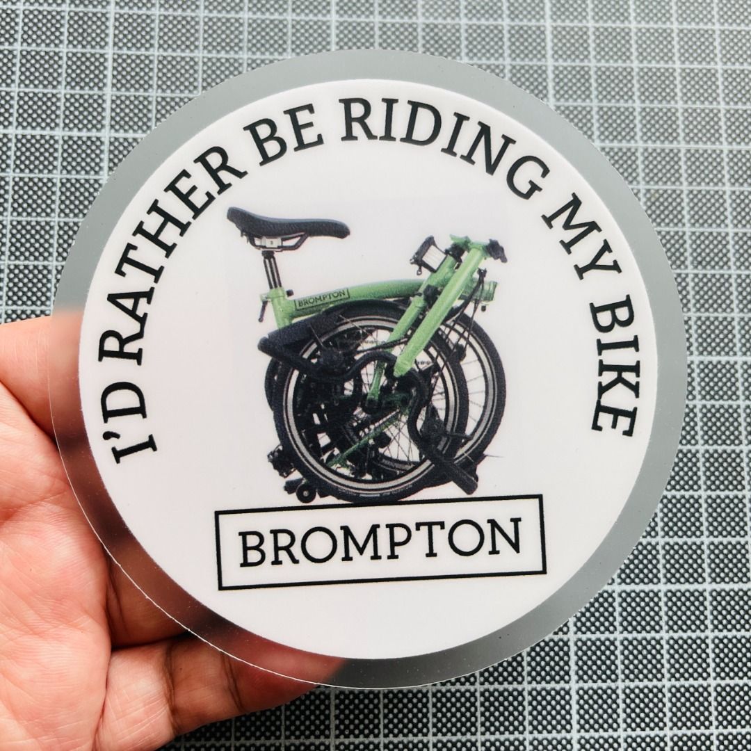 Brompton Matcha Green . Static Cling Car Decals . 11cm diameter . Free ...
