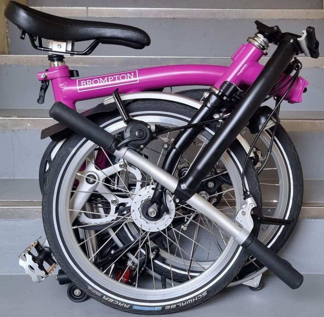 Brompton S3L dynamo (berry crush/hot pink), Sports Equipment, Bicycles ...