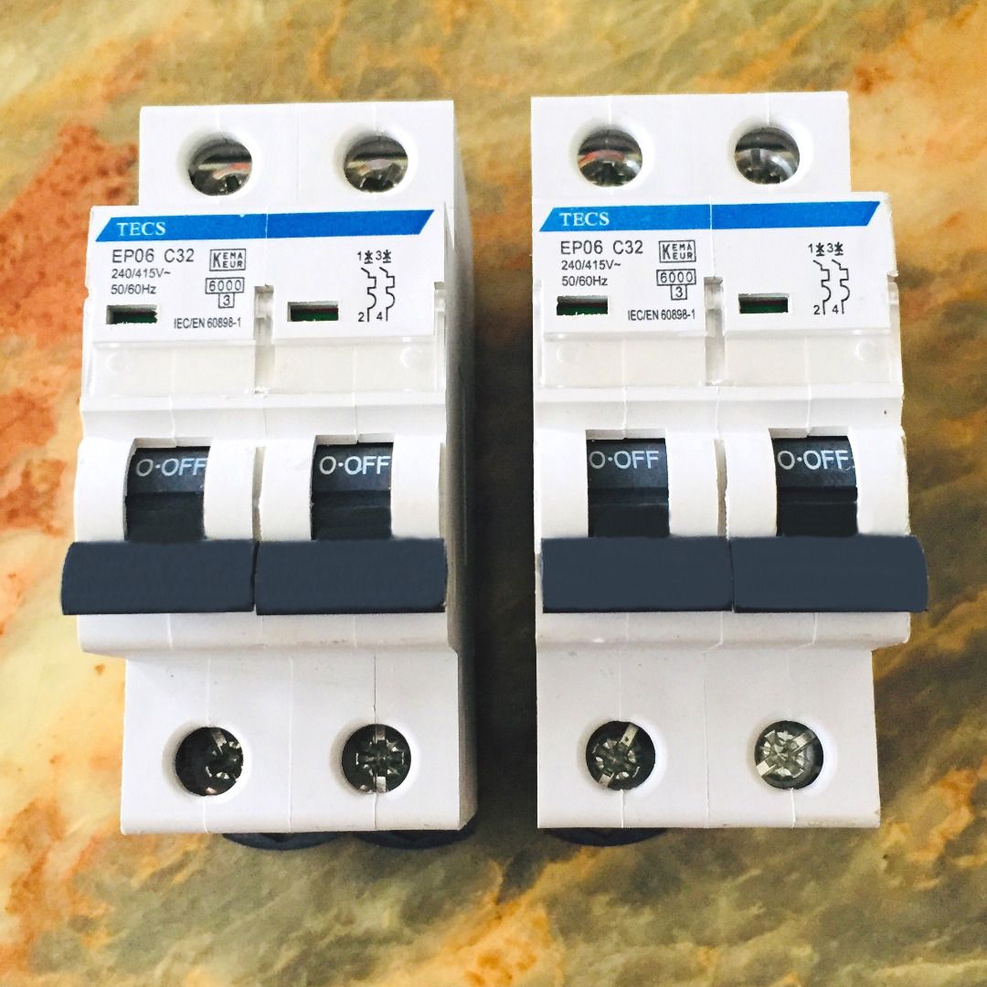 [Buy 1 Get 1 Free] TECS 32A 2P DP Double Pole MCB Miniature Circuit ...