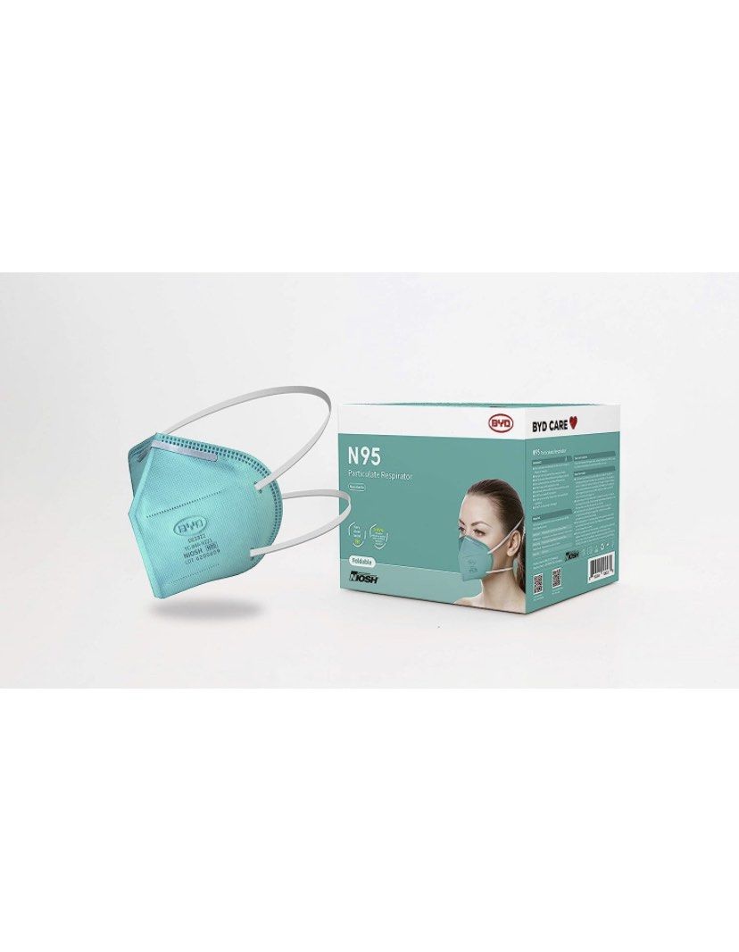 BYD CARE N95 Particulate Respirator, Box of 20 pcs, Health & Nutrition ...
