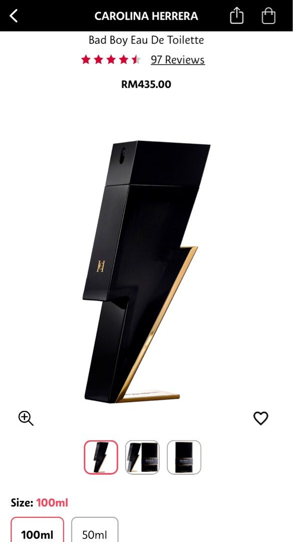 CAROLINA HERRERA BAD BOY EDT 100ML, Beauty & Personal Care, Fragrance ...