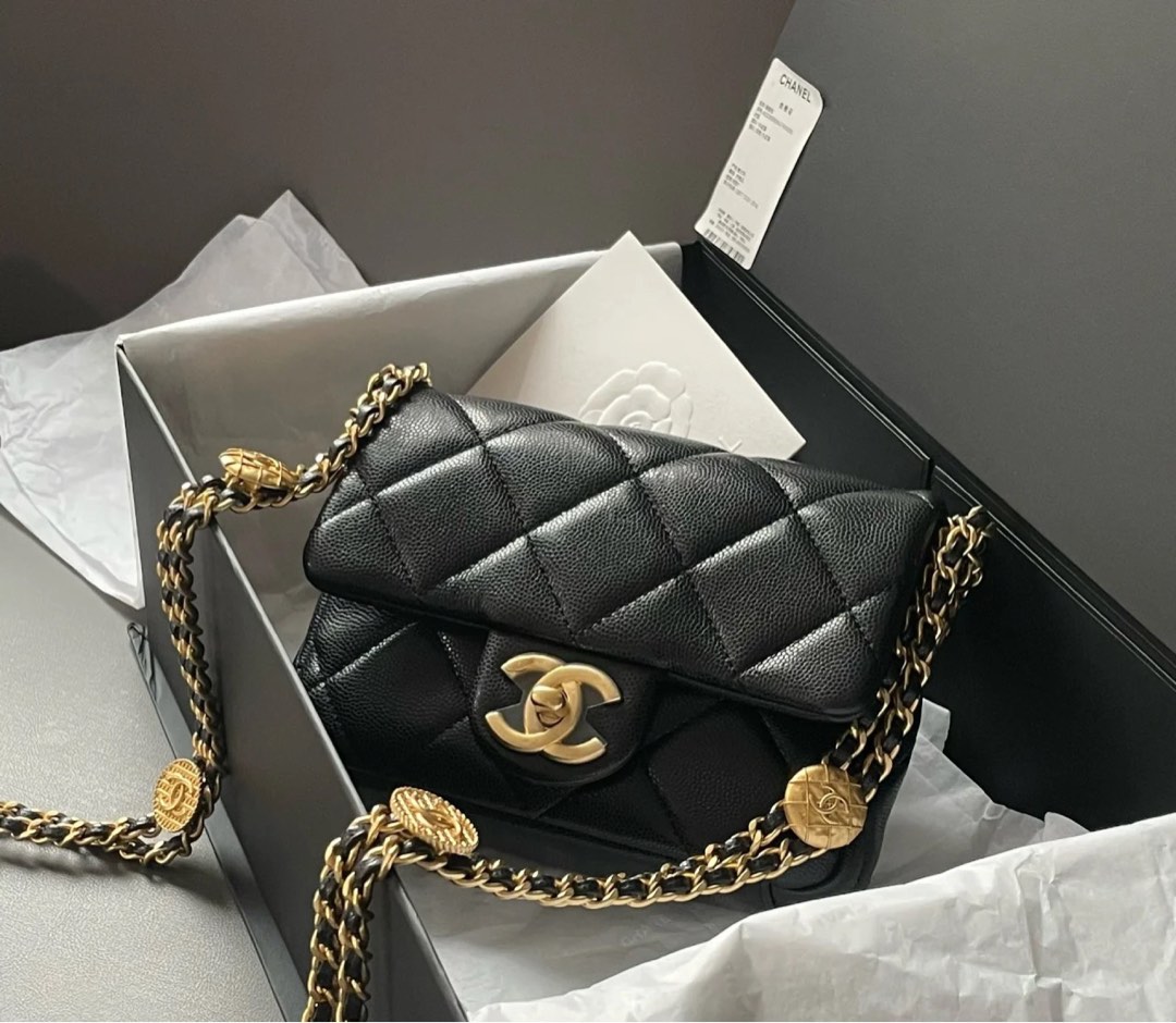 Chanel Coin 22A mini flap bag - 100% Original w brand new, Luxury, Bags ...