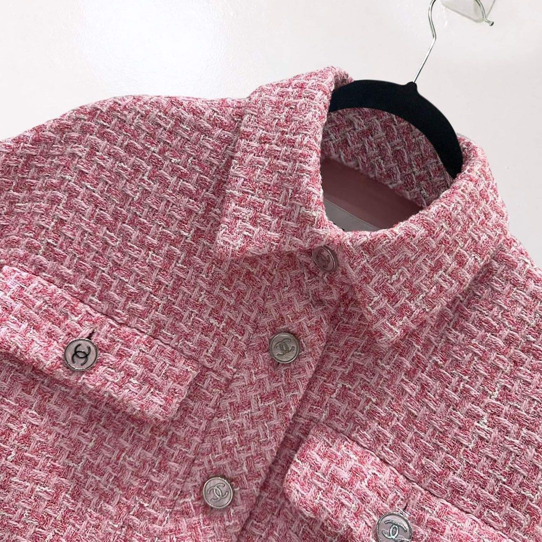 ⚜️Chanel Pink Tweed Set , Luxury, Apparel on Carousell