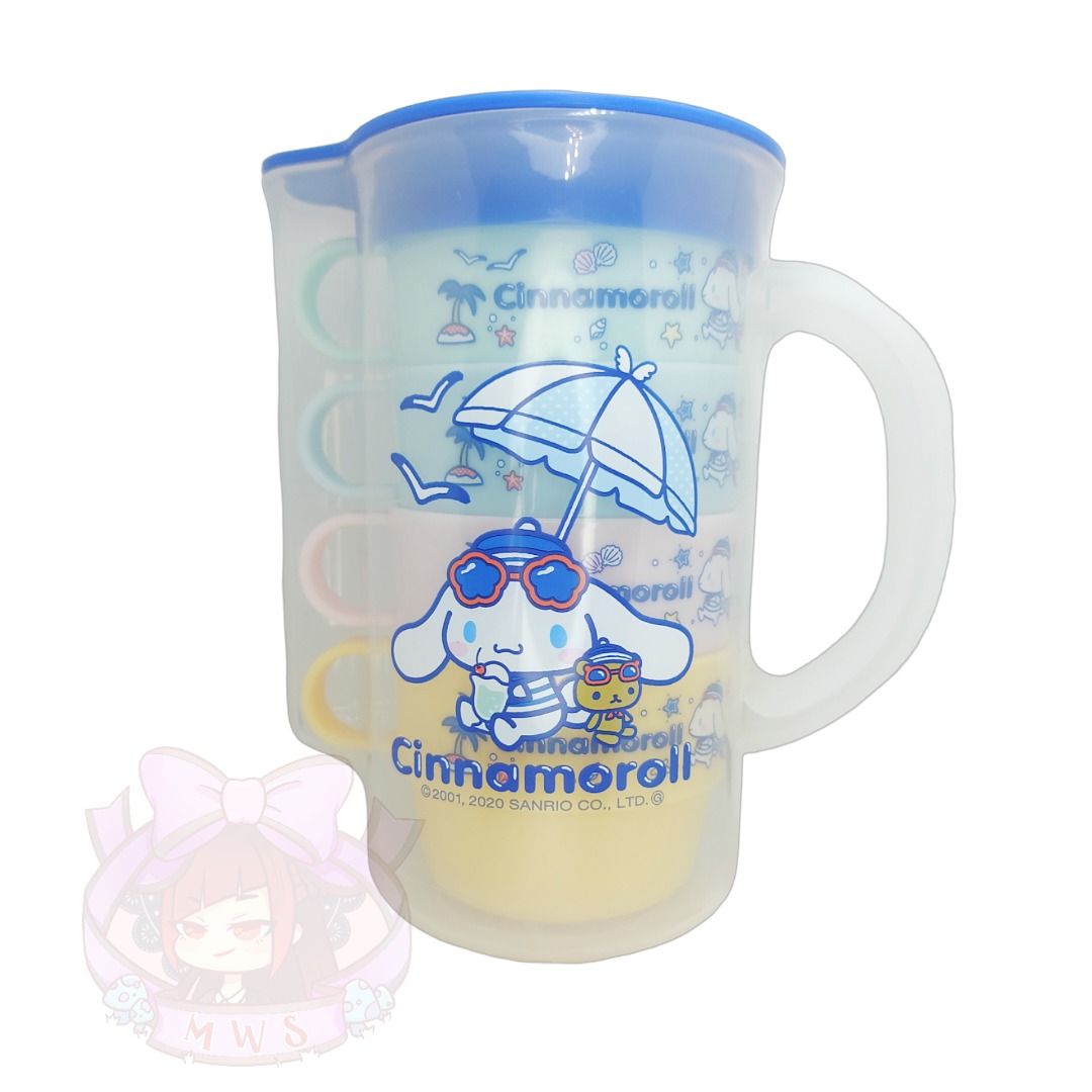 Cinnamoroll Sanrio Official Pitcher & Cups set, Furniture & Home Living ...