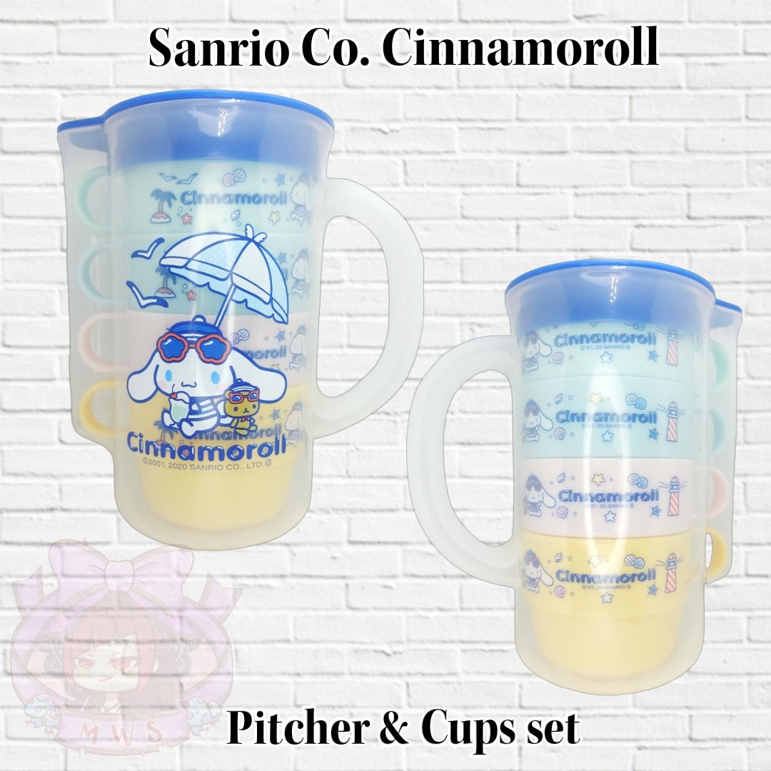 Cinnamoroll Sanrio Official Pitcher & Cups set, Furniture & Home Living ...