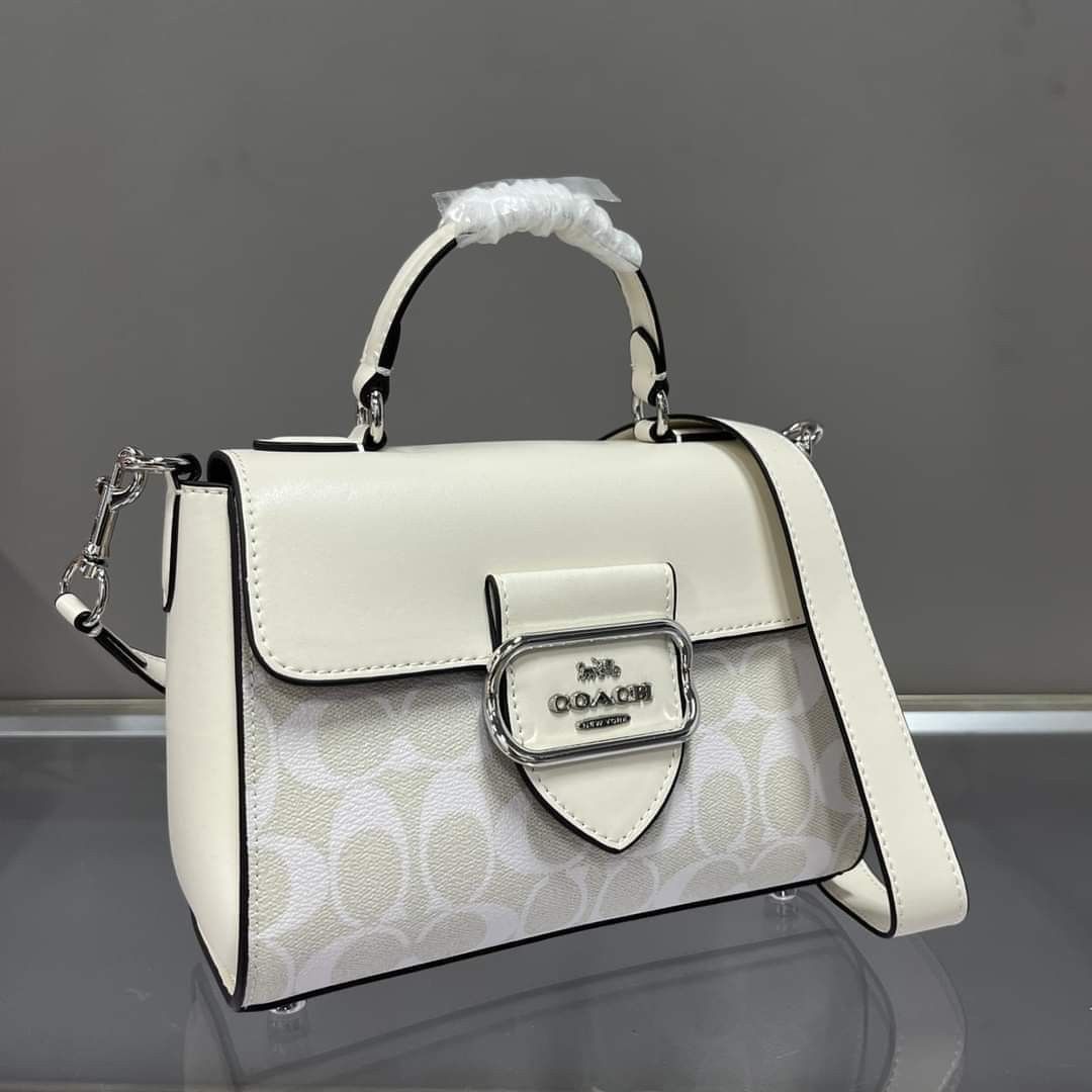 Coach Morgan Top Handle Satchel In Signature Canvas Glacier White on ...