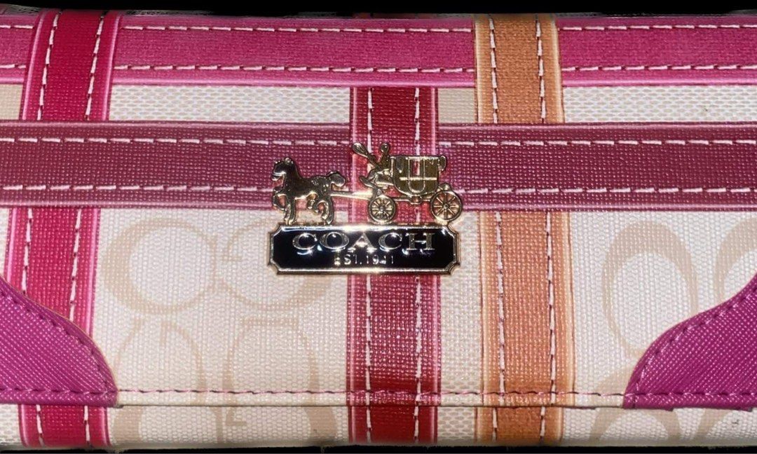Coach Pink Long Wallet, Women's Fashion, Bags & Wallets, Wallets & Card ...
