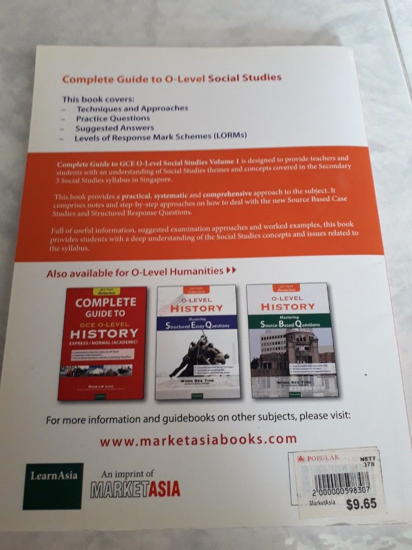 Complete Guide to GCE O level Social Studies by Rowan Luc, Hobbies ...