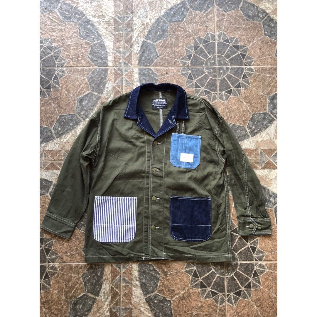 Cube Sugar Workwear Chore Jacket "olive drab", Men's Fashion, Coats ...