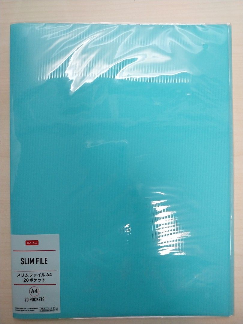 Daiso A4 slim file 20 pockets, Hobbies & Toys, Stationery & Craft ...