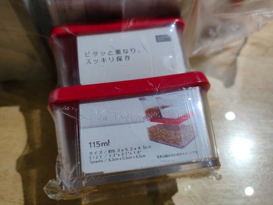 Daiso spice container (left 4pc), RM2 for 2 piece, Furniture & Home ...