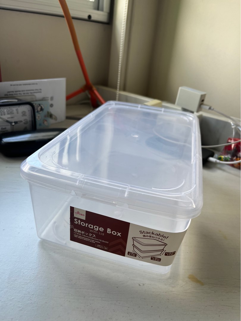 Daiso storage box with lid, Furniture & Home Living, Home Improvement ...