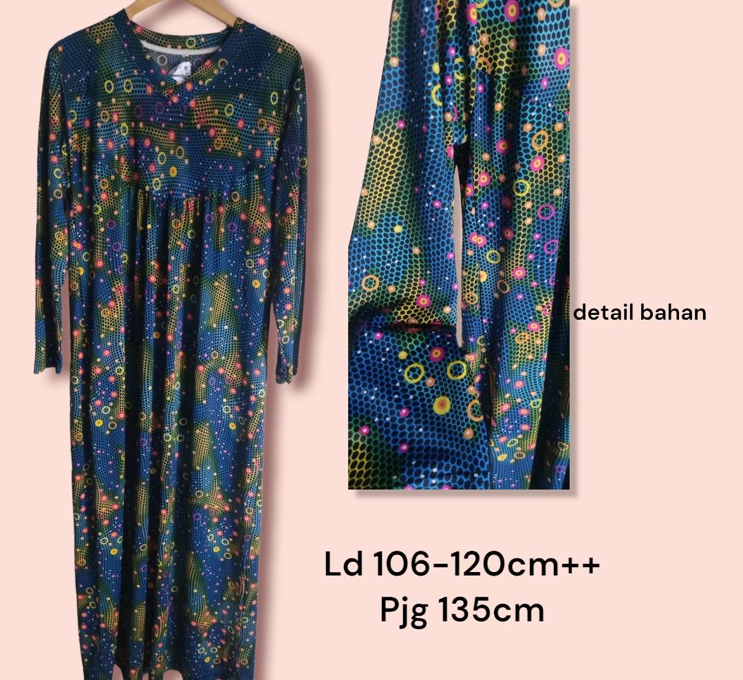 Daster Panjang / Hijab Friendly, Fesyen Wanita, Pakaian Wanita, Gaun ...