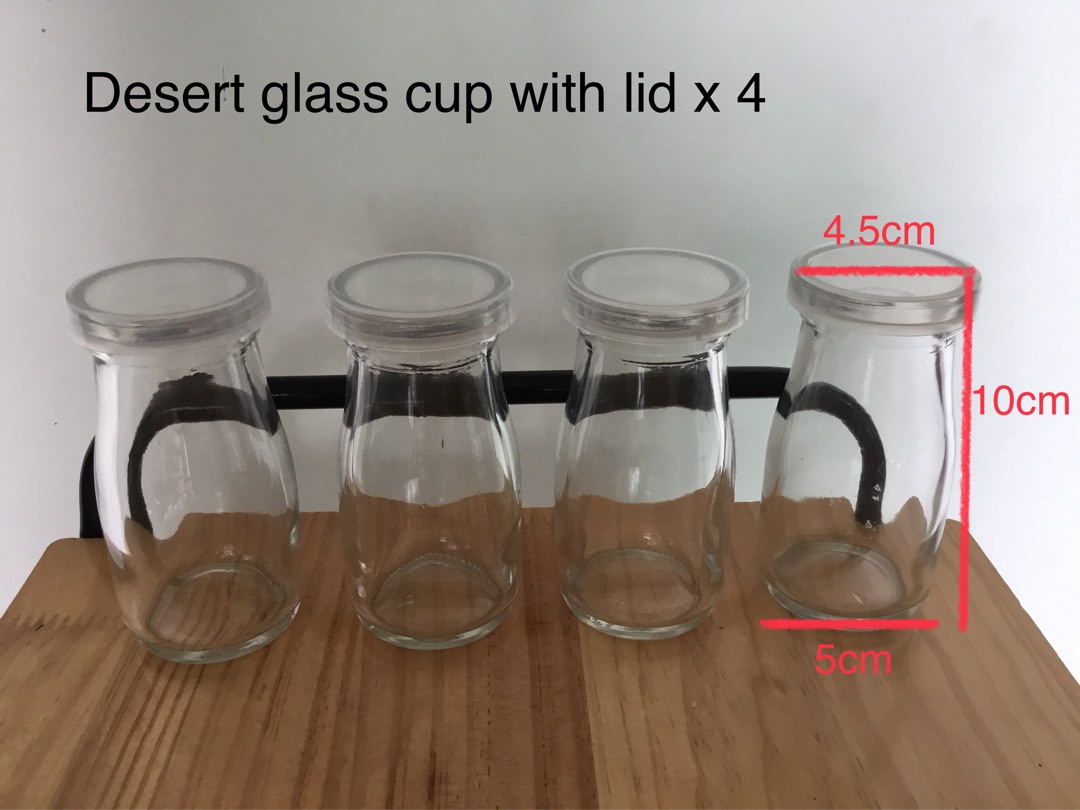 Desert cups, Glass bottles for Jelly, Pudding, Flan, Furniture & Home ...