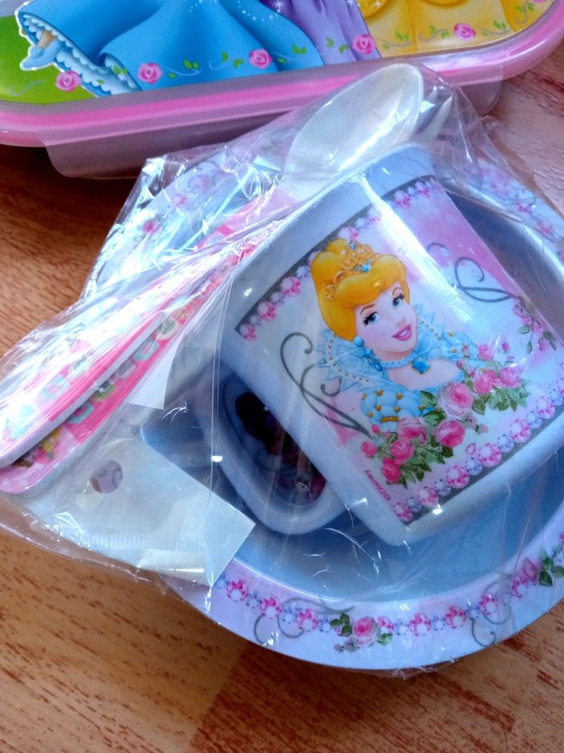 Disney Princess Cinderella Bowls Spoons Lunch Box, Babies & Kids ...