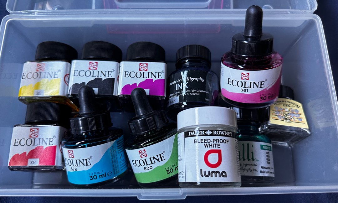 Ecoline ink + calligraphy inks, Hobbies & Toys, Stationery & Craft, Art ...