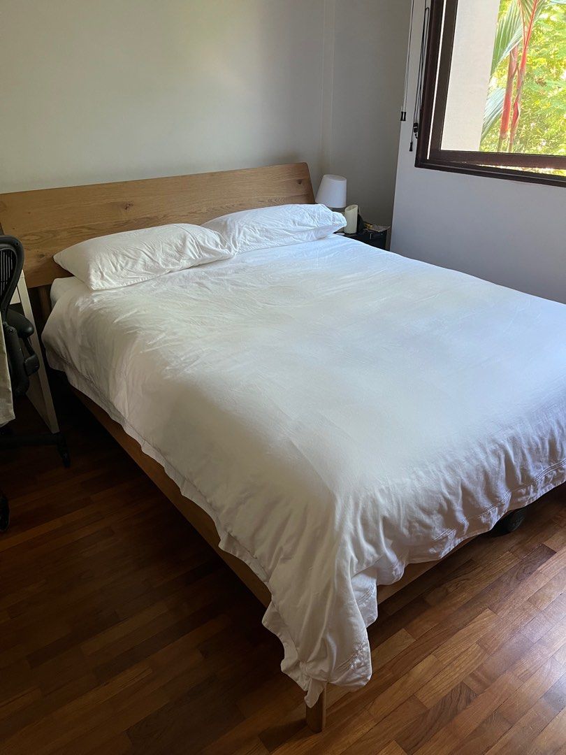 Ethnicraft Soul & Table - Queen sized Oak bed, Furniture & Home Living ...