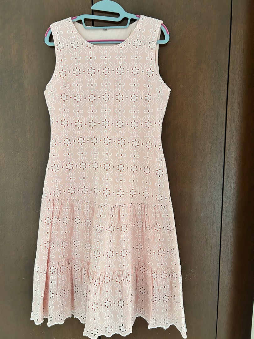 Eyelet light pink dress, Women's Fashion, Dresses & Sets, Dresses on ...
