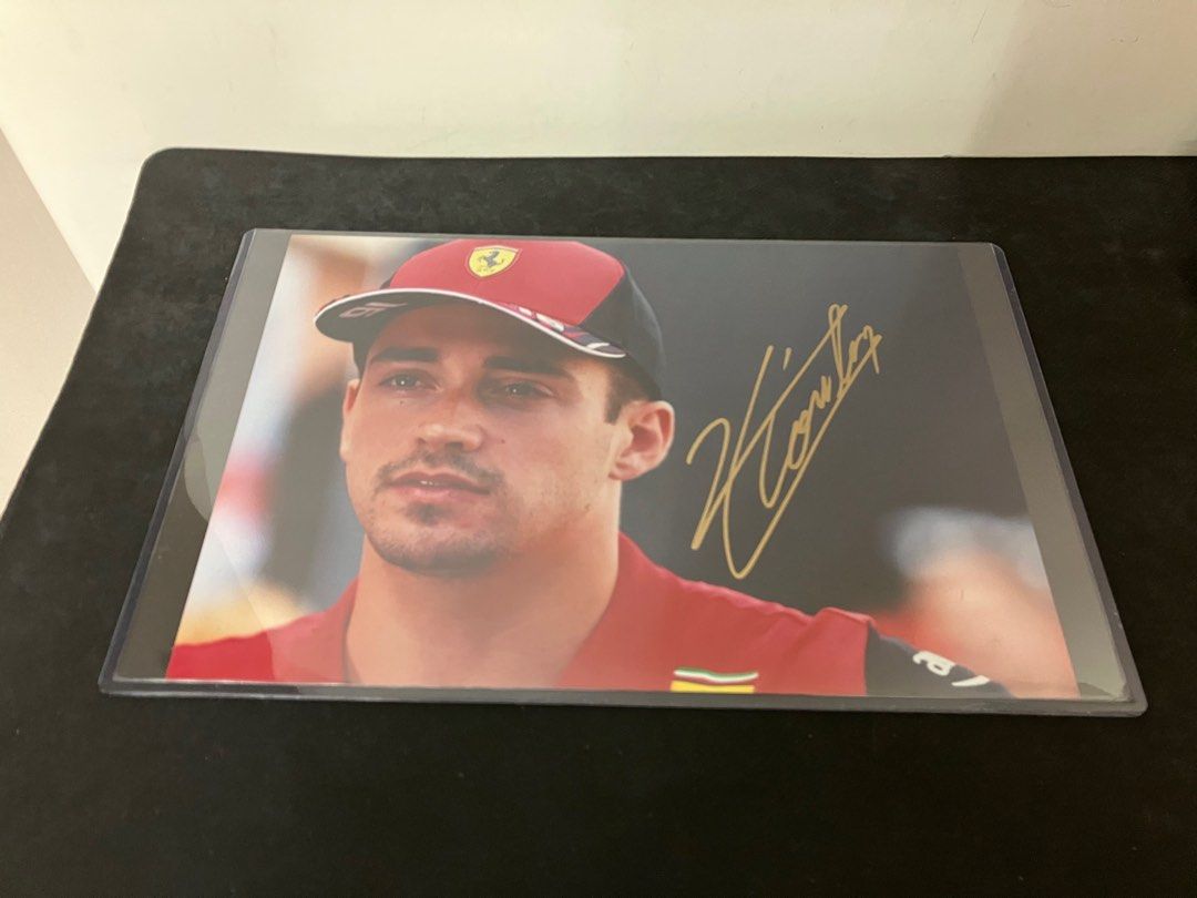 Formula 1 Ferrari Charles Leclerc autographed photograph 法拉利 親筆簽名相片 F1 ...