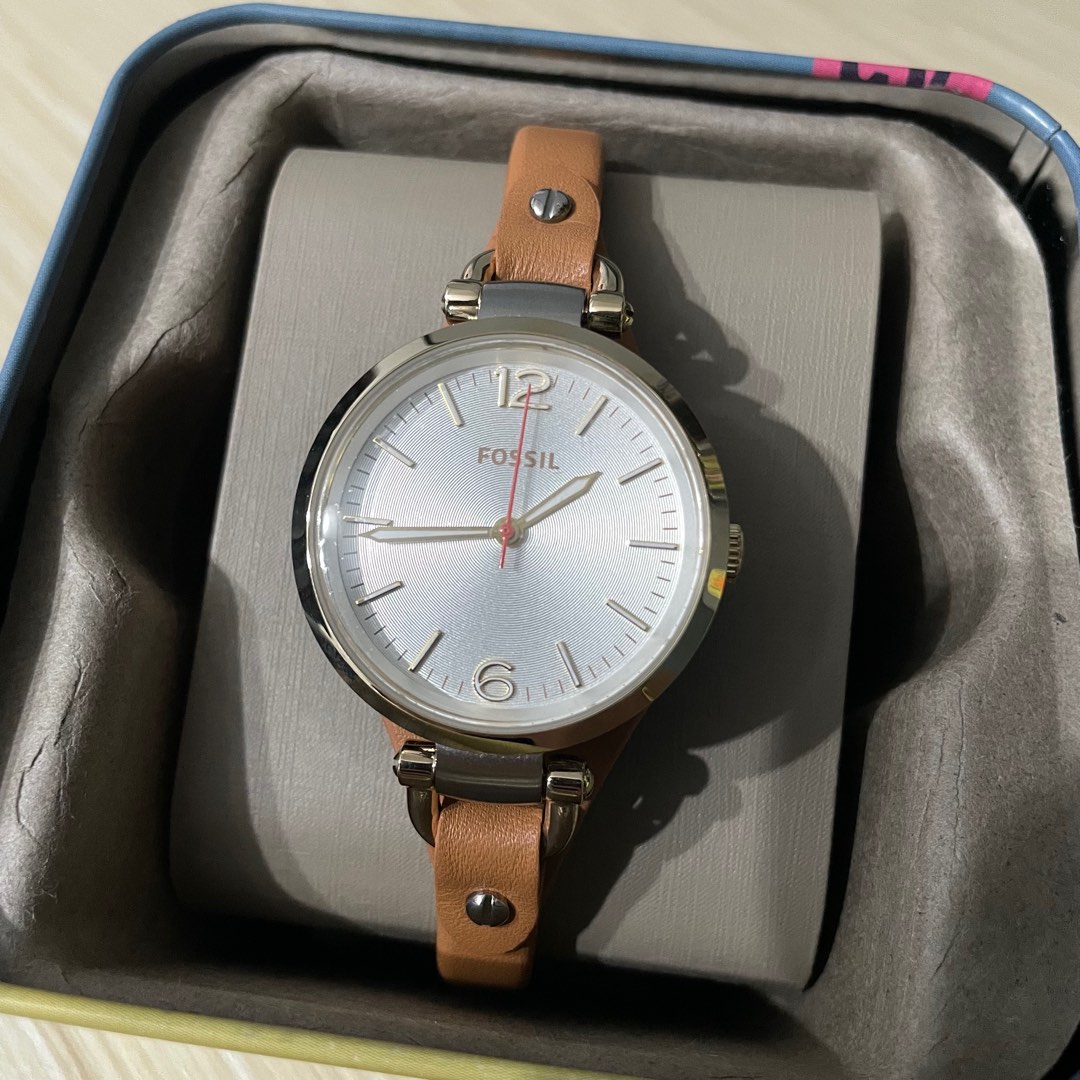 Fossil Georgia Three Hand Leather Watch, Women's Fashion, Watches ...