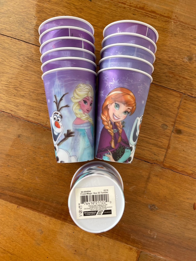 Frozen Elsa Purple Reusable Hologram Quality Plastic Cups, Babies ...