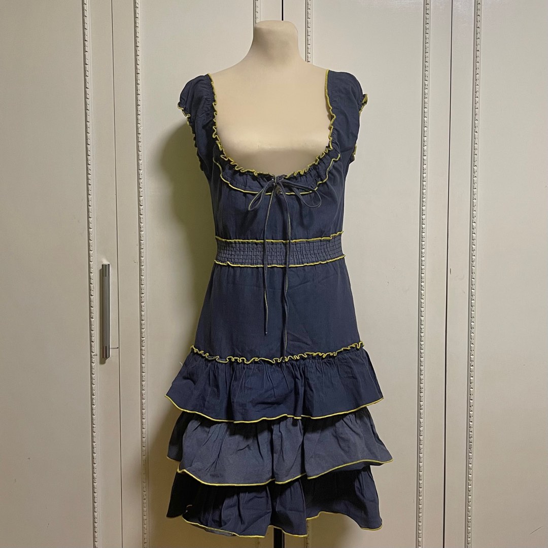 Genevieve Gozum Denim Off Shoulder Dress on Carousell