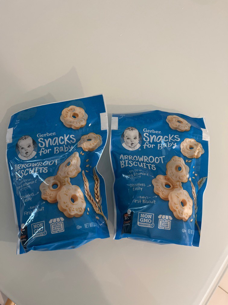Gerber Arrowroot Biscuits, Babies & Kids, Nursing & Feeding, Weaning ...