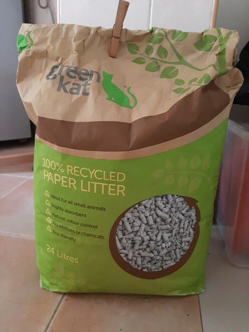 Green Kat Recycled Paper Cat Litter - 24L Rabbit Guinea pig chinchilla ...