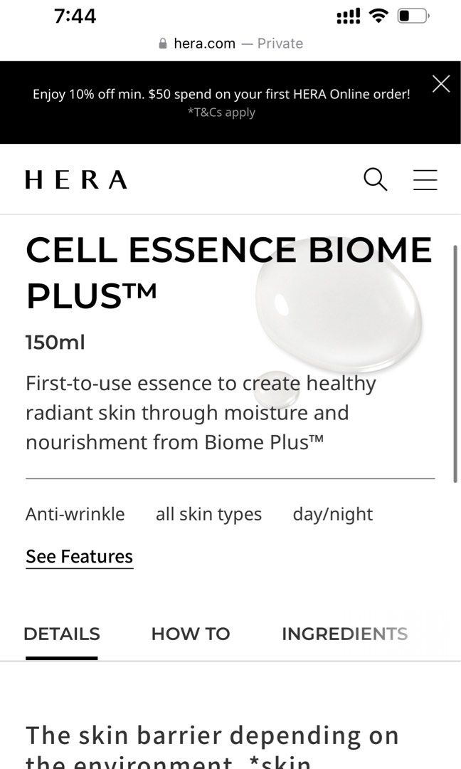 Hera Cell Essence Biome Plus 150ml, Beauty & Personal Care, Face, Face ...