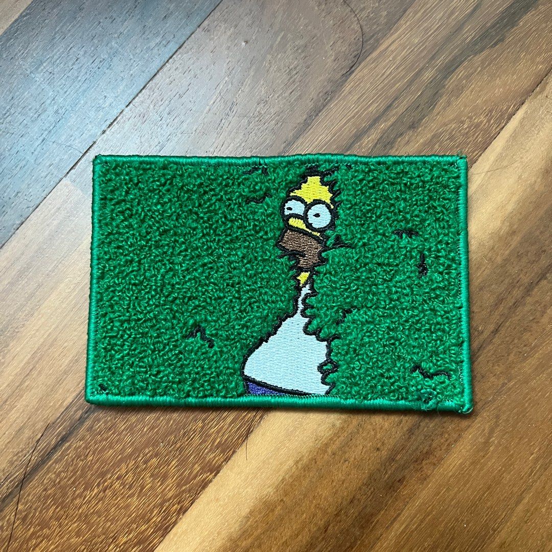 Homer Simpson Hedge Morale Patch, Men's Fashion, Bags, Backpacks on ...